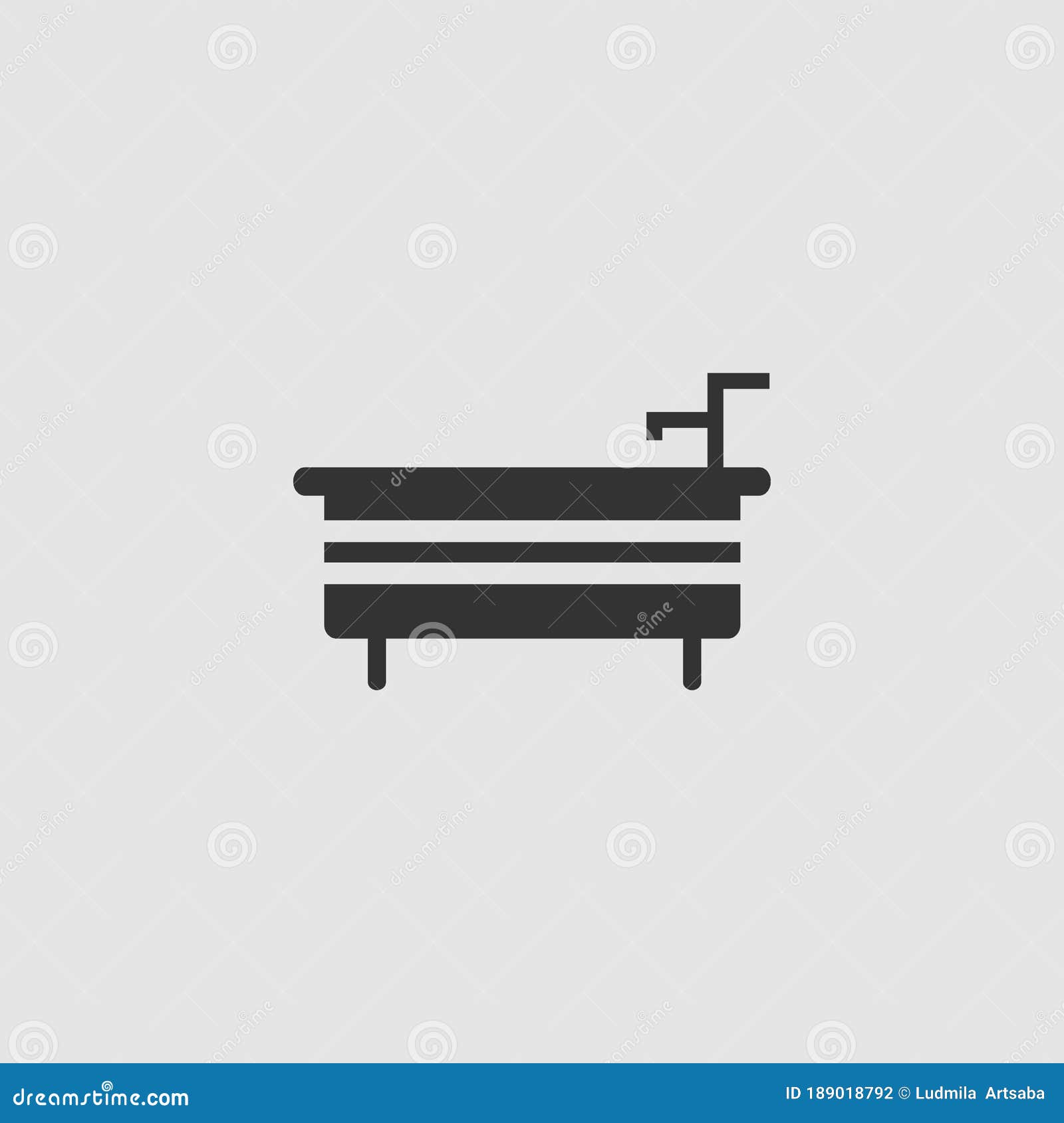 Bath icon flat stock illustration. Illustration of info - 189018792