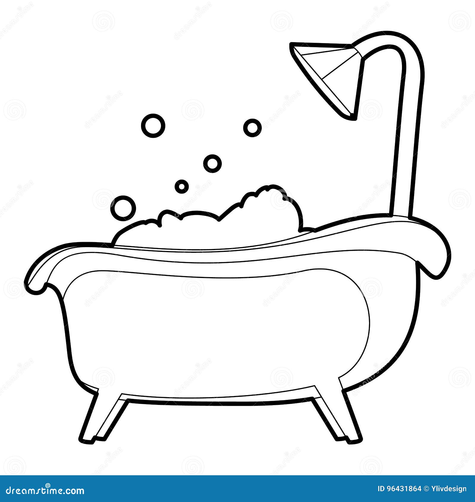 Bath icon outline stock vector. Illustration of modern - 96431864