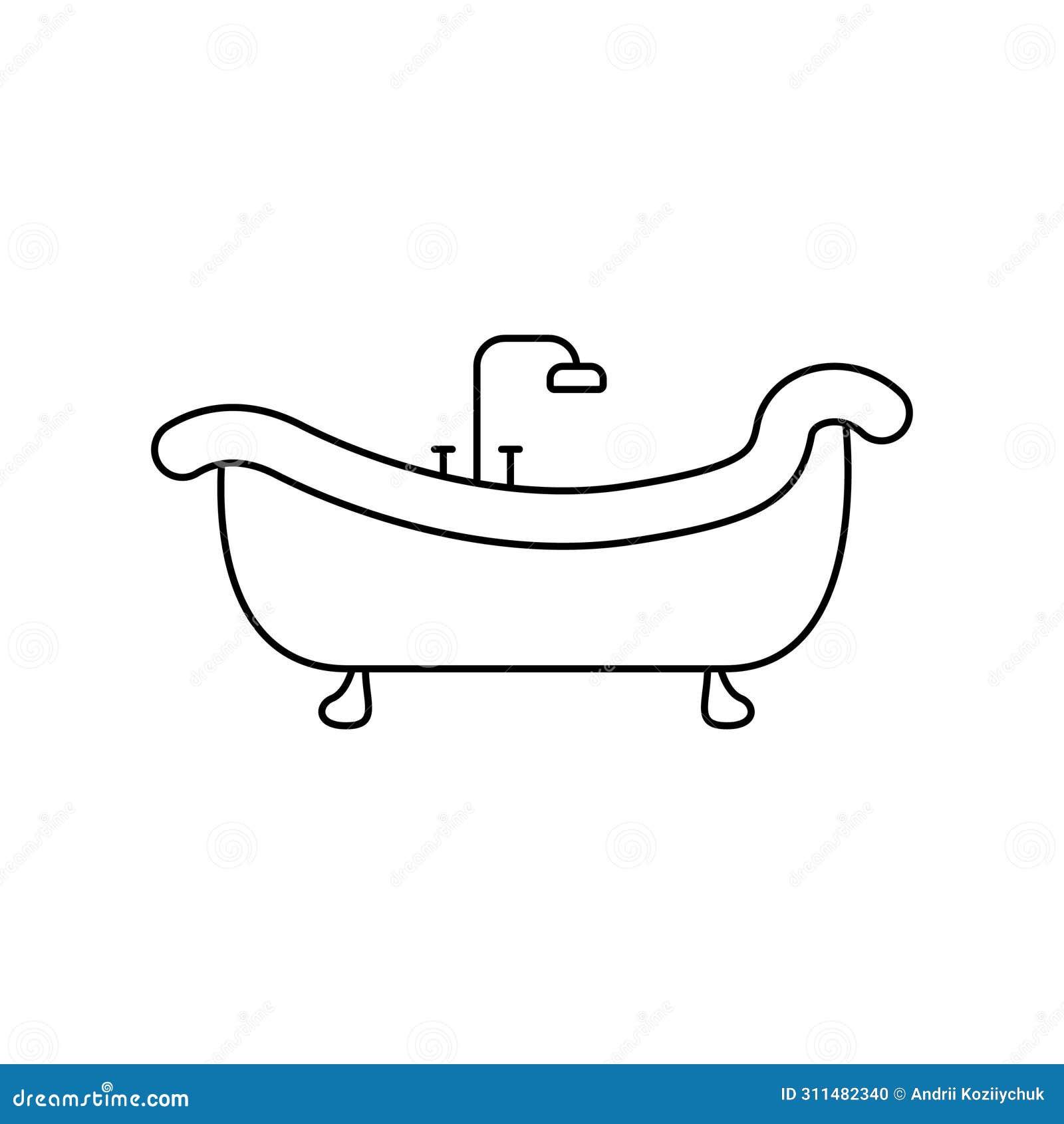 Bath Icon Vector Linear Style. Outline Shower Logo Vector. Concept of ...