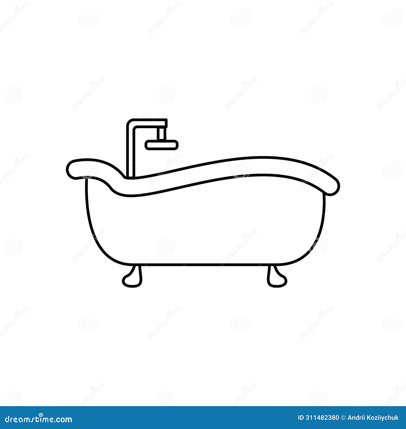 Bath Icon Vector Linear Style. Outline Shower Logo Vector. Concept of ...