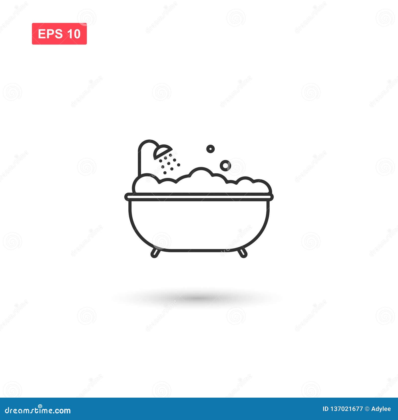 Bath Icon Vector with Shower Design Isolated Stock Vector ...