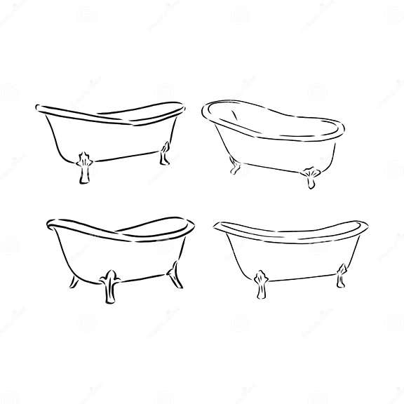 Bath Interior, Hand Draw. Bath Vector Sketch Illustration Stock ...