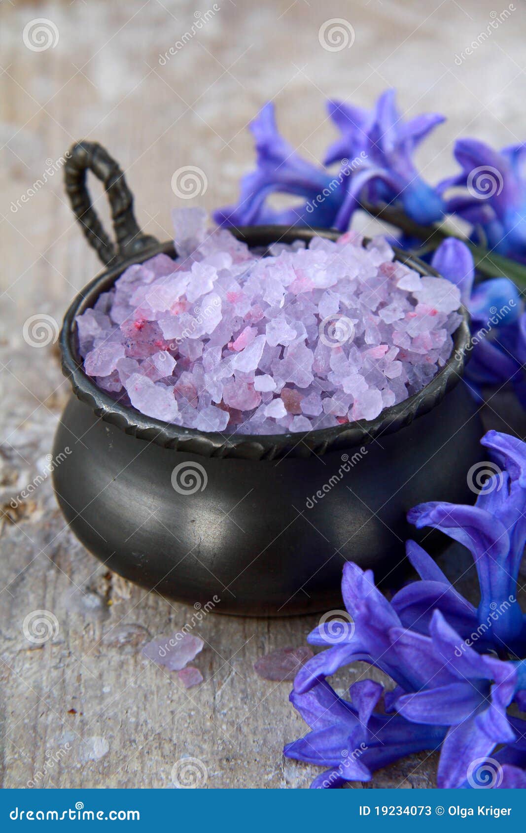 Bath Lilac Salt, Towel and Flower Stock Image - Image of close, comfort ...