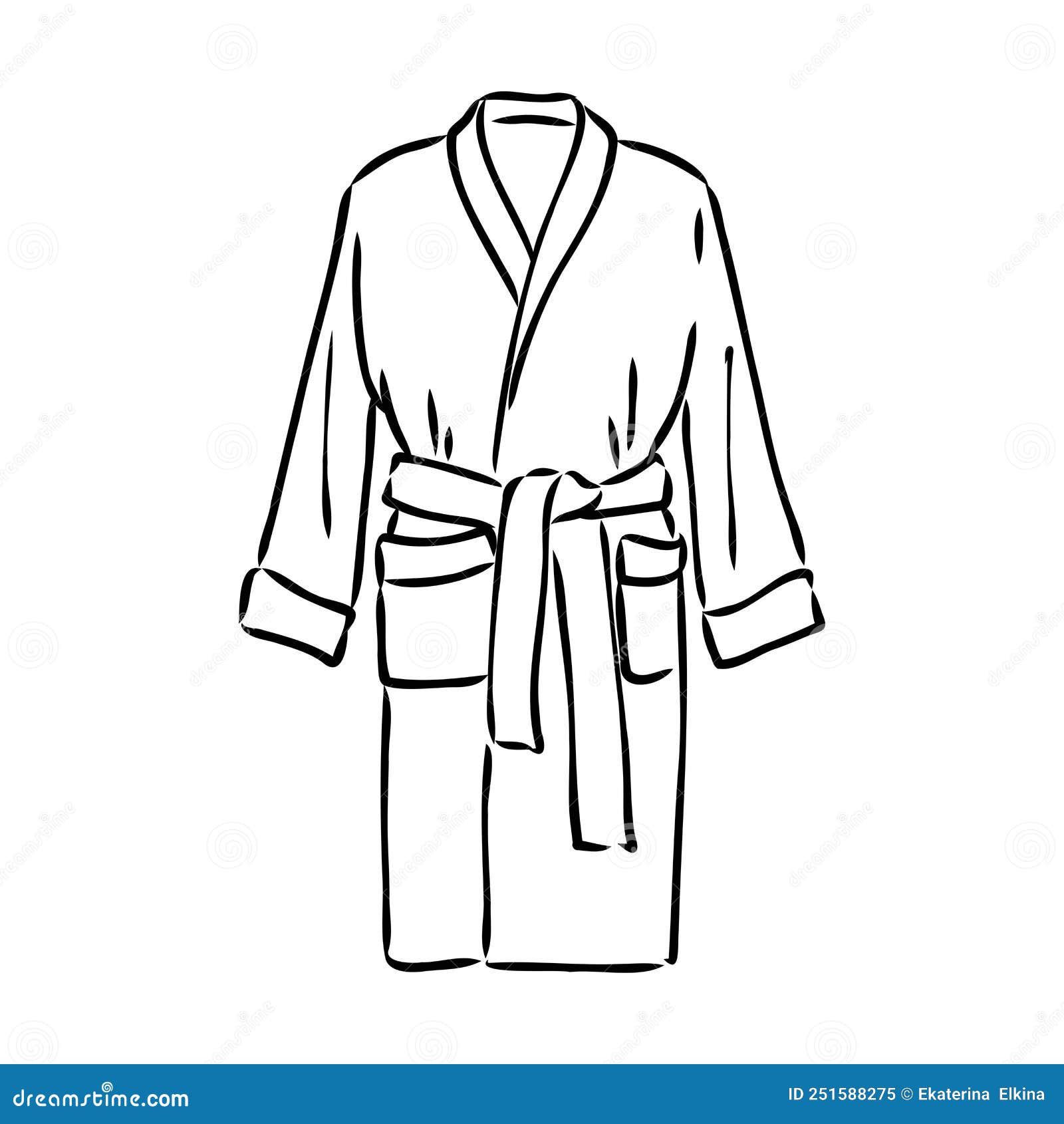 Bath Robe, Robe For The Shower, Bathrobe, Doodle Style, Sketch ...