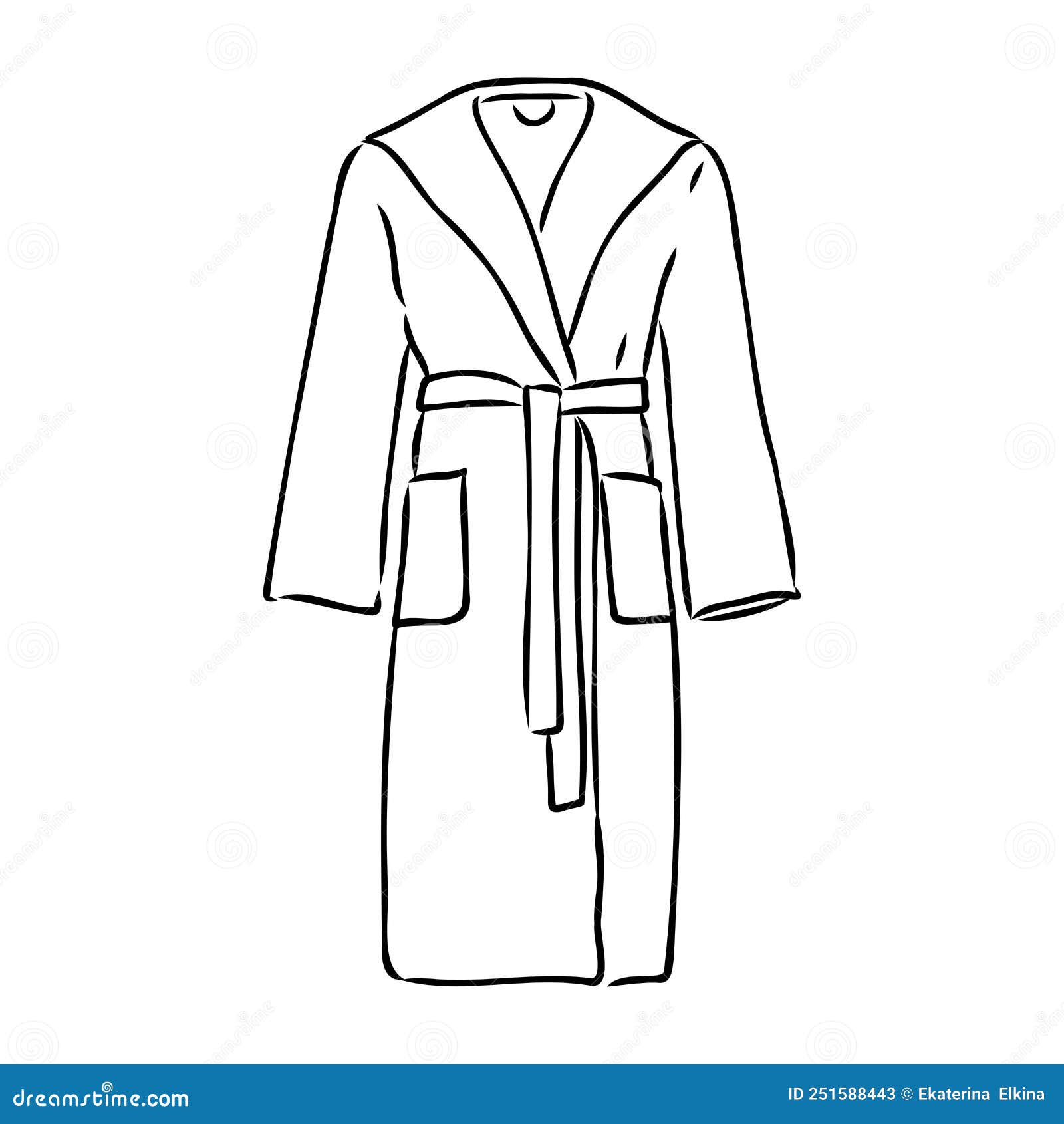 Robe For The Shower, Bathrobe, Doodle, Sketch Illustration Cartoon ...