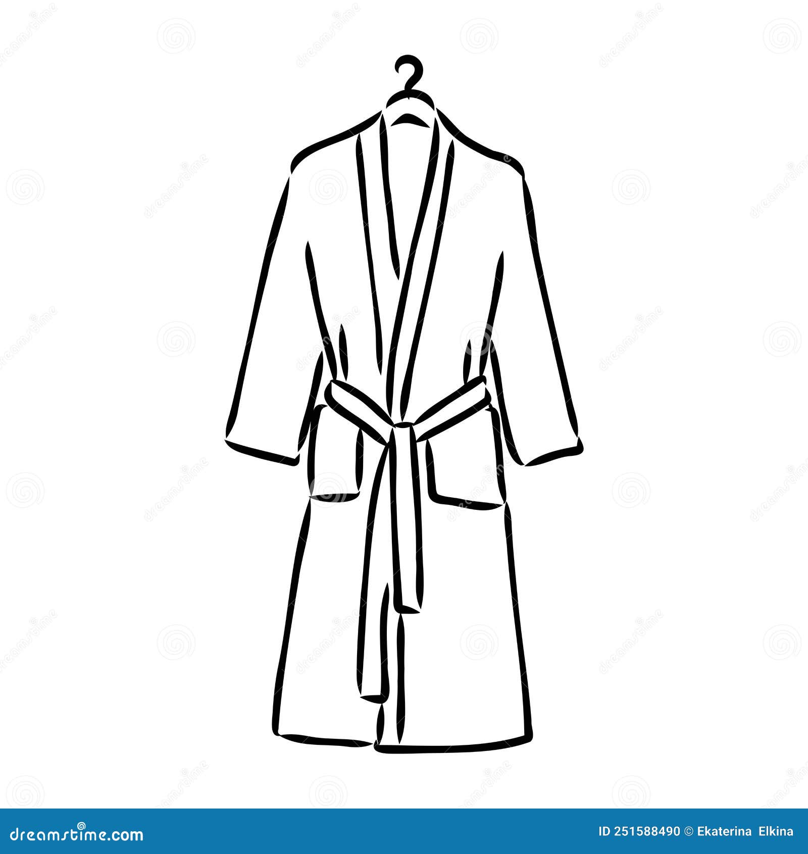 Bath Robe, Robe for the Shower, Bathrobe, Doodle Style, Sketch ...