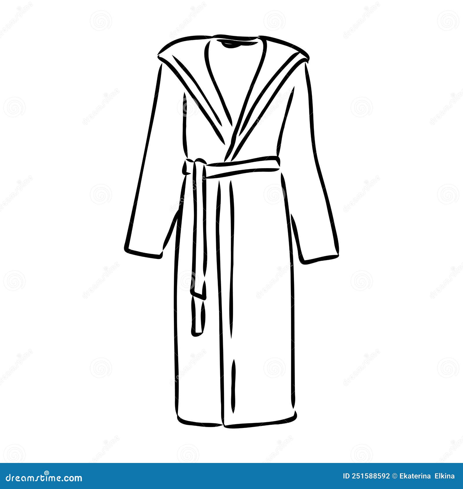Bath Robe, Robe for the Shower, Bathrobe, Doodle Style, Sketch ...