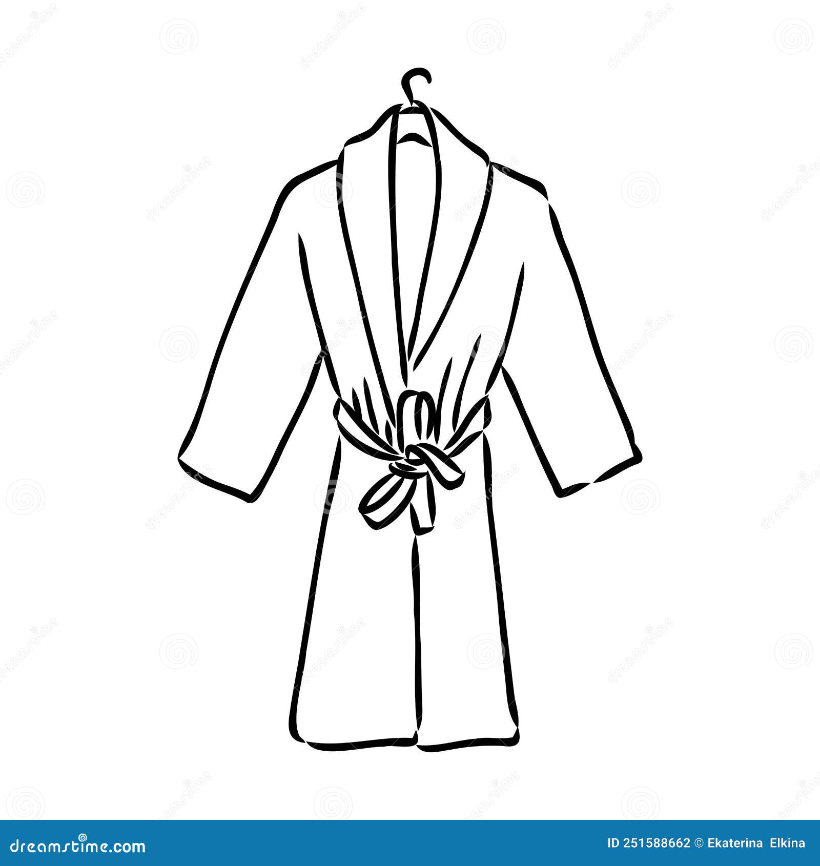 Bath Robe, Robe for the Shower, Bathrobe, Doodle Style, Sketch ...