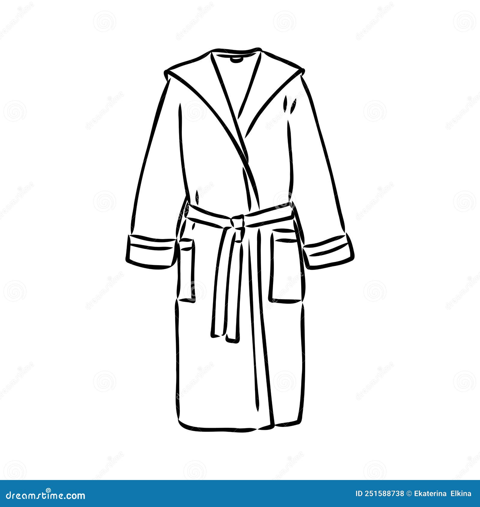 Bath Robe, Robe for the Shower, Bathrobe, Doodle Style, Sketch ...