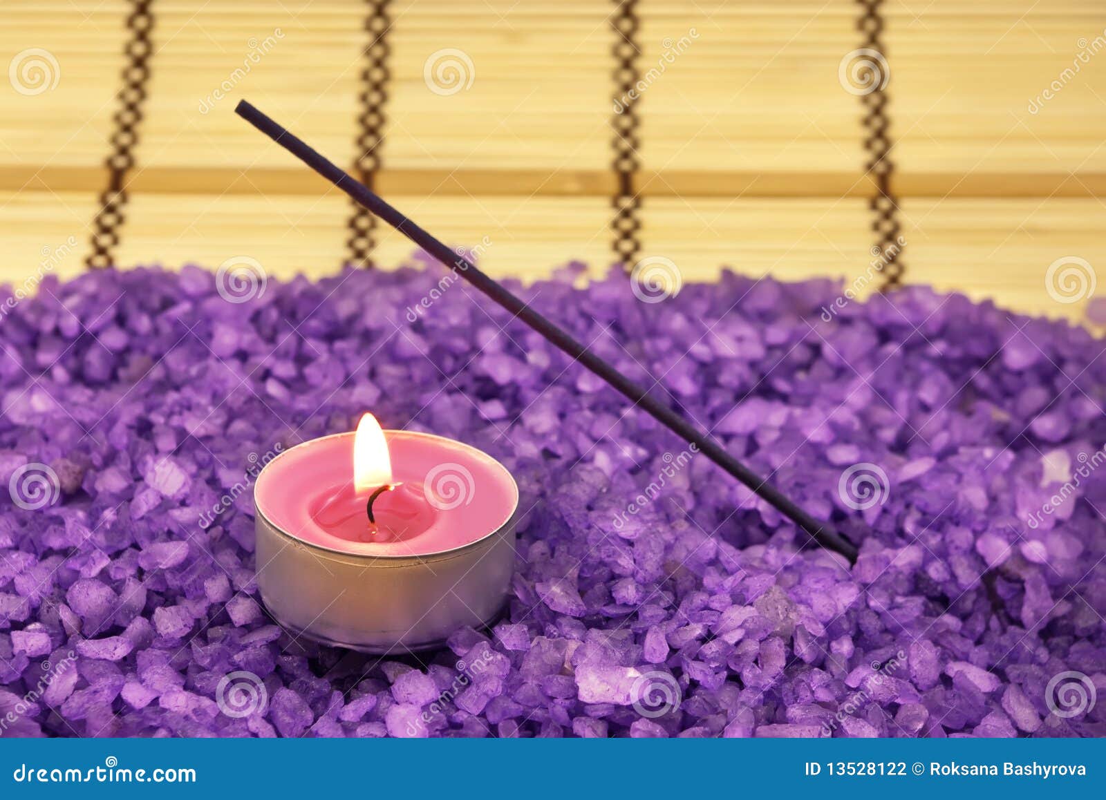 Bath Salt, Candle and Insence Stick Stock Photo - Image of lavender ...