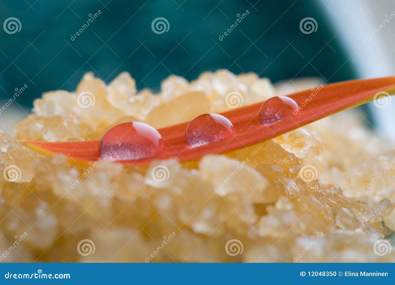 Bath Salt with Water Droplets on Flower Petal Stock Photo - Image of ...