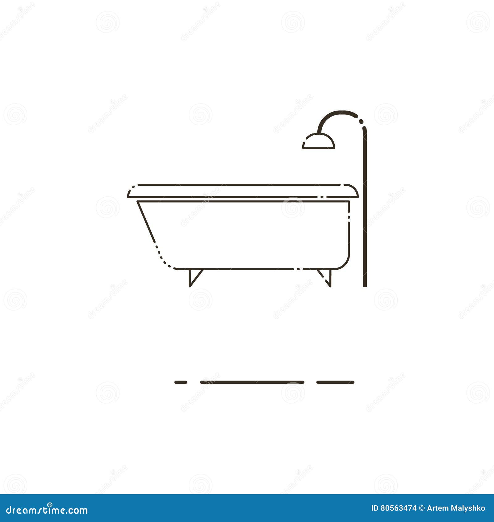 Bath and Shower Thin Line Icon. Mbe Minimalism Style Stock Illustration ...
