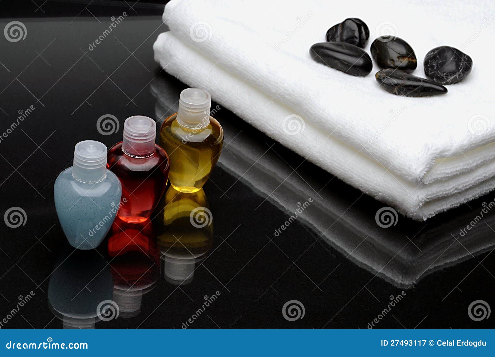 Bath and Spa with Shampoo and Towel Stock Image - Image of cotton ...