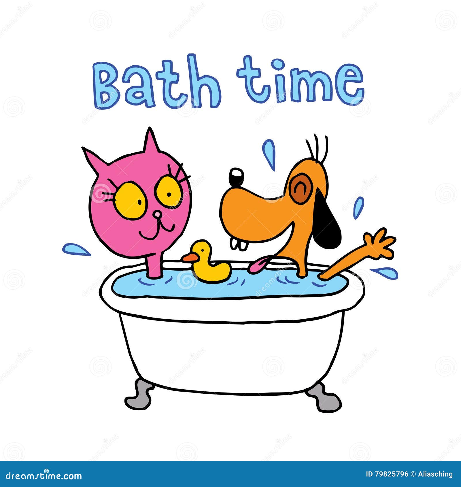 Bath Time Icons For Cleaning And Washing Vector Illustration ...