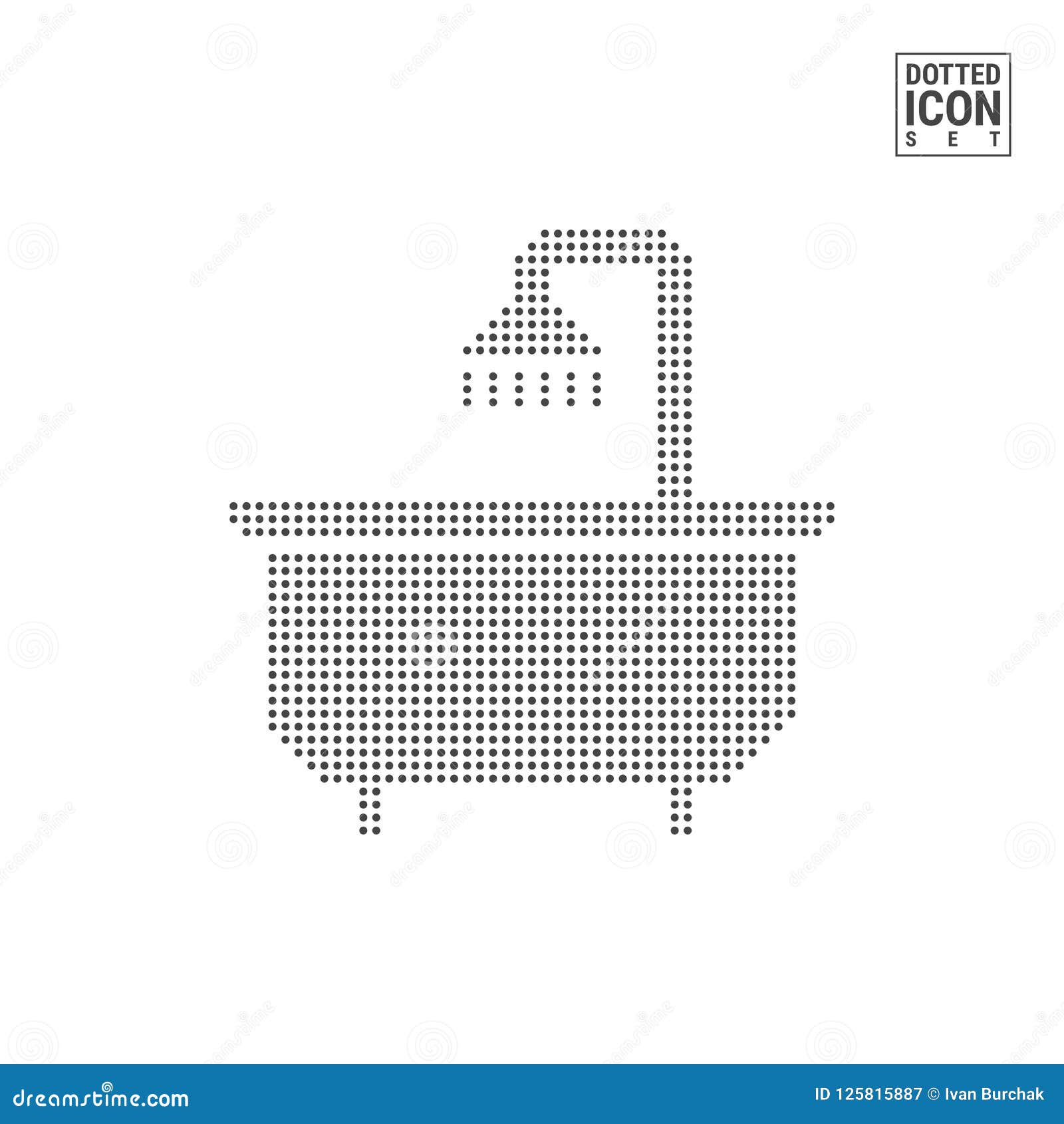 Bath Time Dot Pattern Icon. Shower Dotted Icon Isolated on White ...
