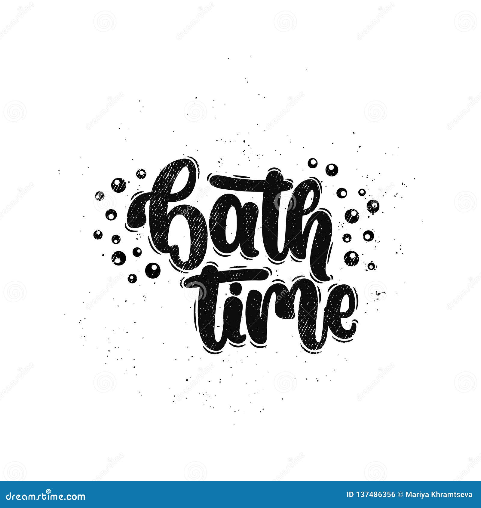Bath time lettering stock vector. Illustration of design - 137486356
