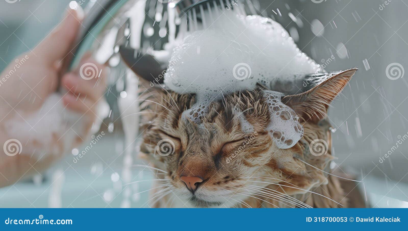 Bath Time for a Startled Cat Stock Illustration - Illustration of eyes ...