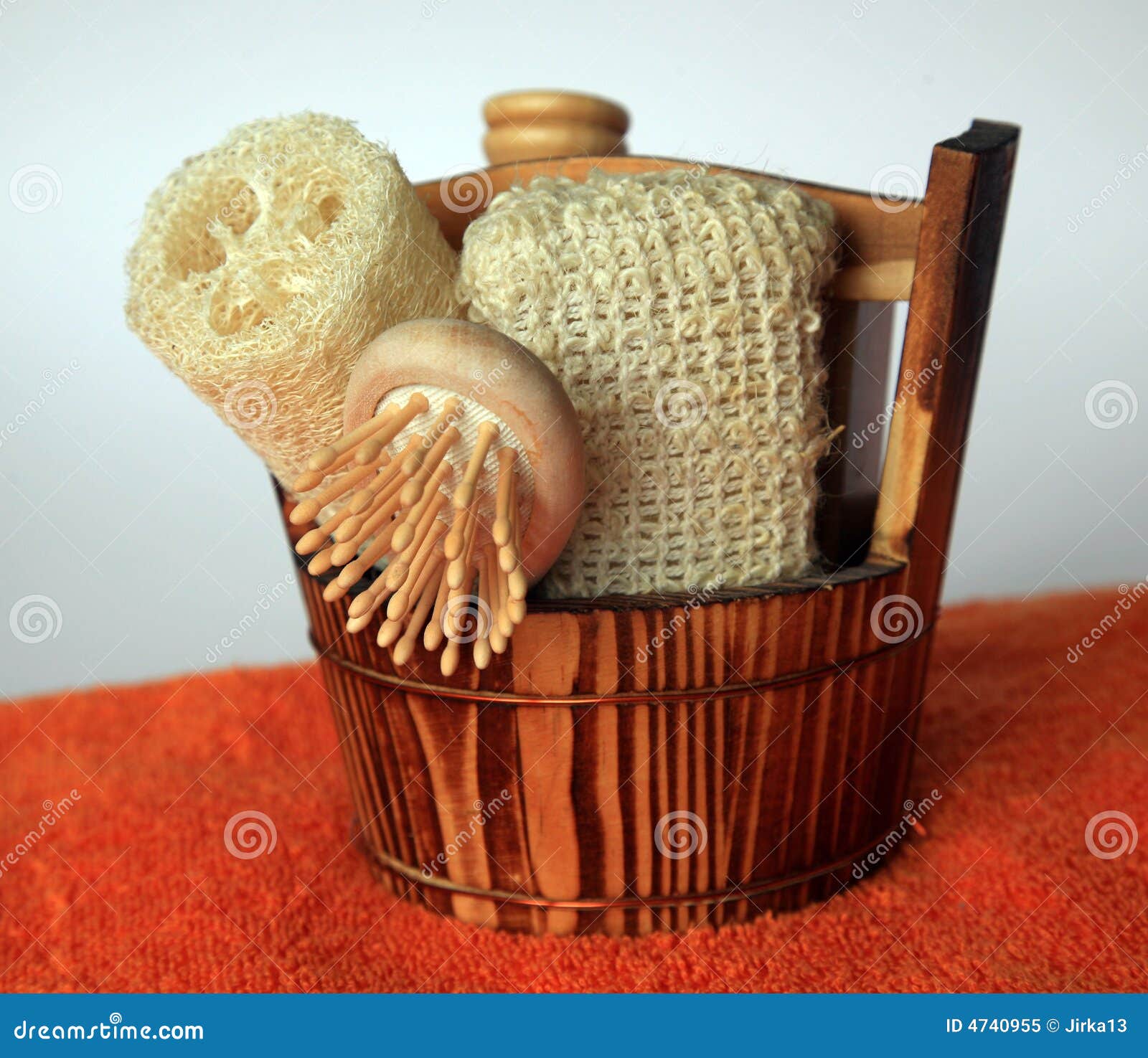 Bath tools with towel stock image. Image of sponge, turkish - 4740955