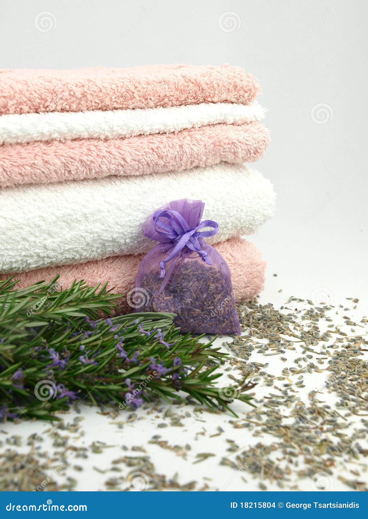 Bath towels with lavender stock photo. Image of flowers - 18215804