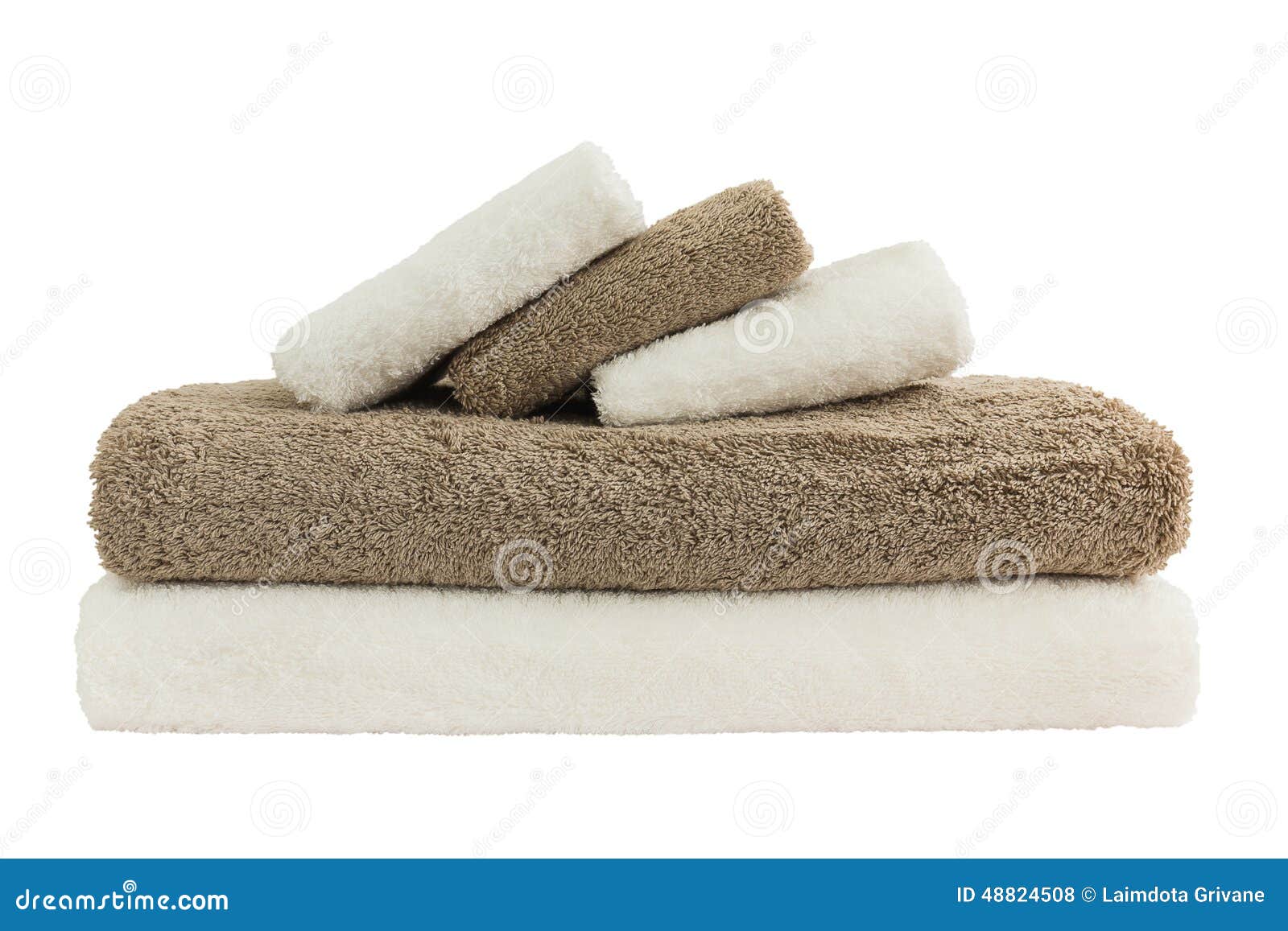 Bath Towels in Stack Isolated Stock Photo - Image of resort, white ...