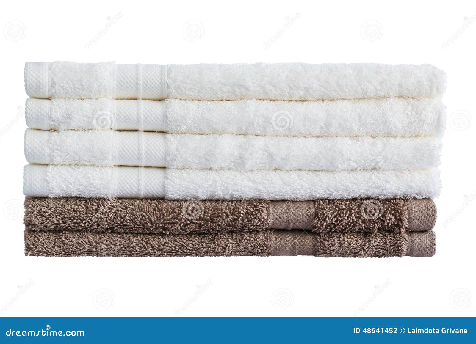 Bath Towels in Stack Isolated Stock Photo - Image of brown, hotel: 48641452