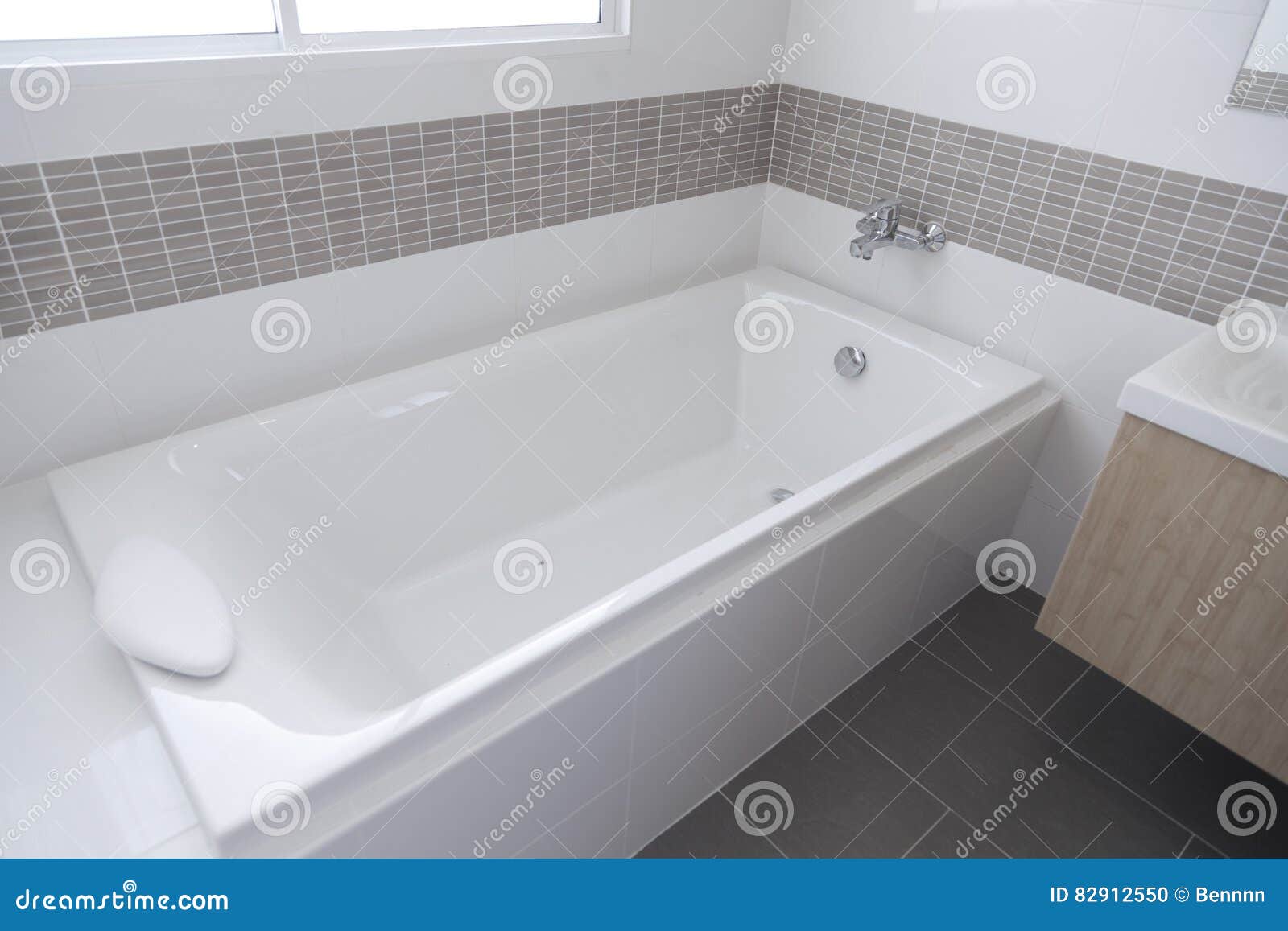 Bath tub in bathroom stock photo. Image of bathroom, house - 82912550