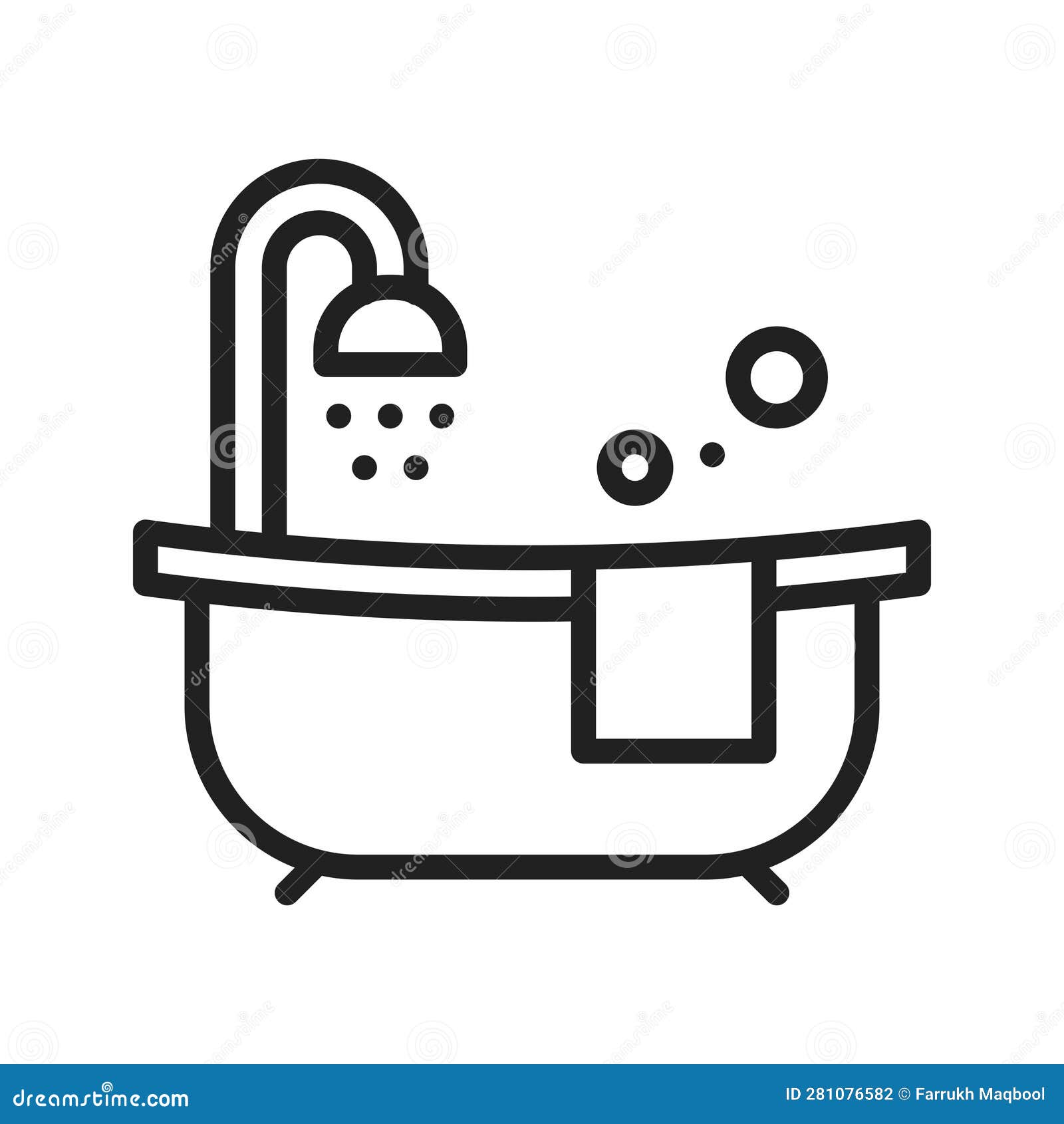 Bath Tub Icon Image. stock vector. Illustration of bath - 281076582