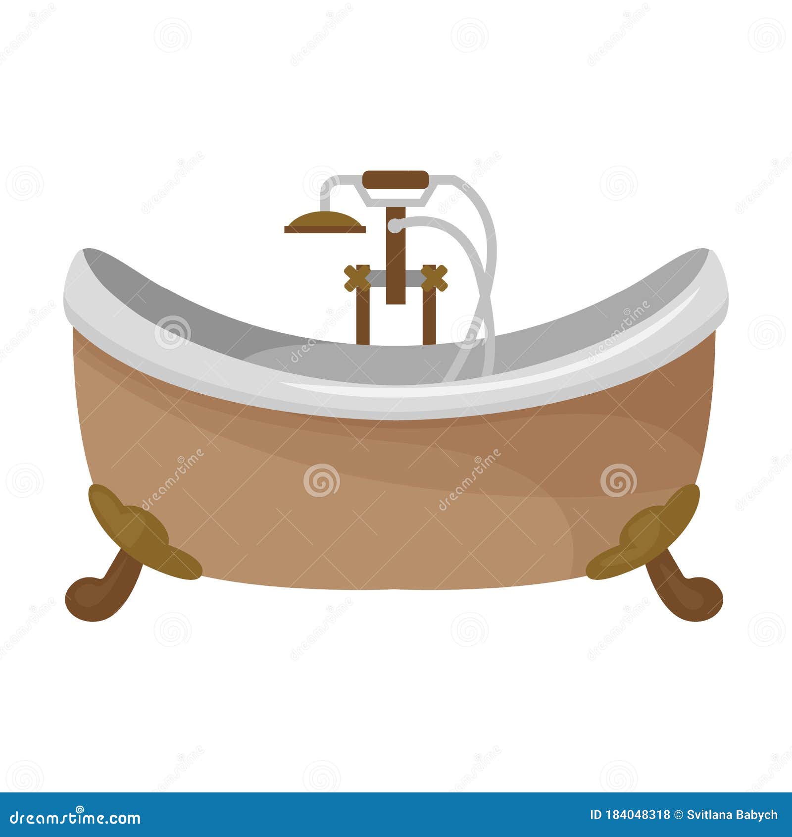Bath Tub Vector Icon.Cartoon Vector Icon Isolated on White Background ...