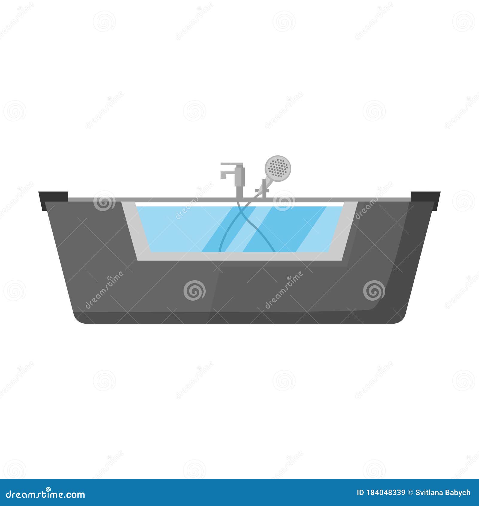 Bath Tub Vector Icon.Cartoon Vector Icon Isolated on White Background ...