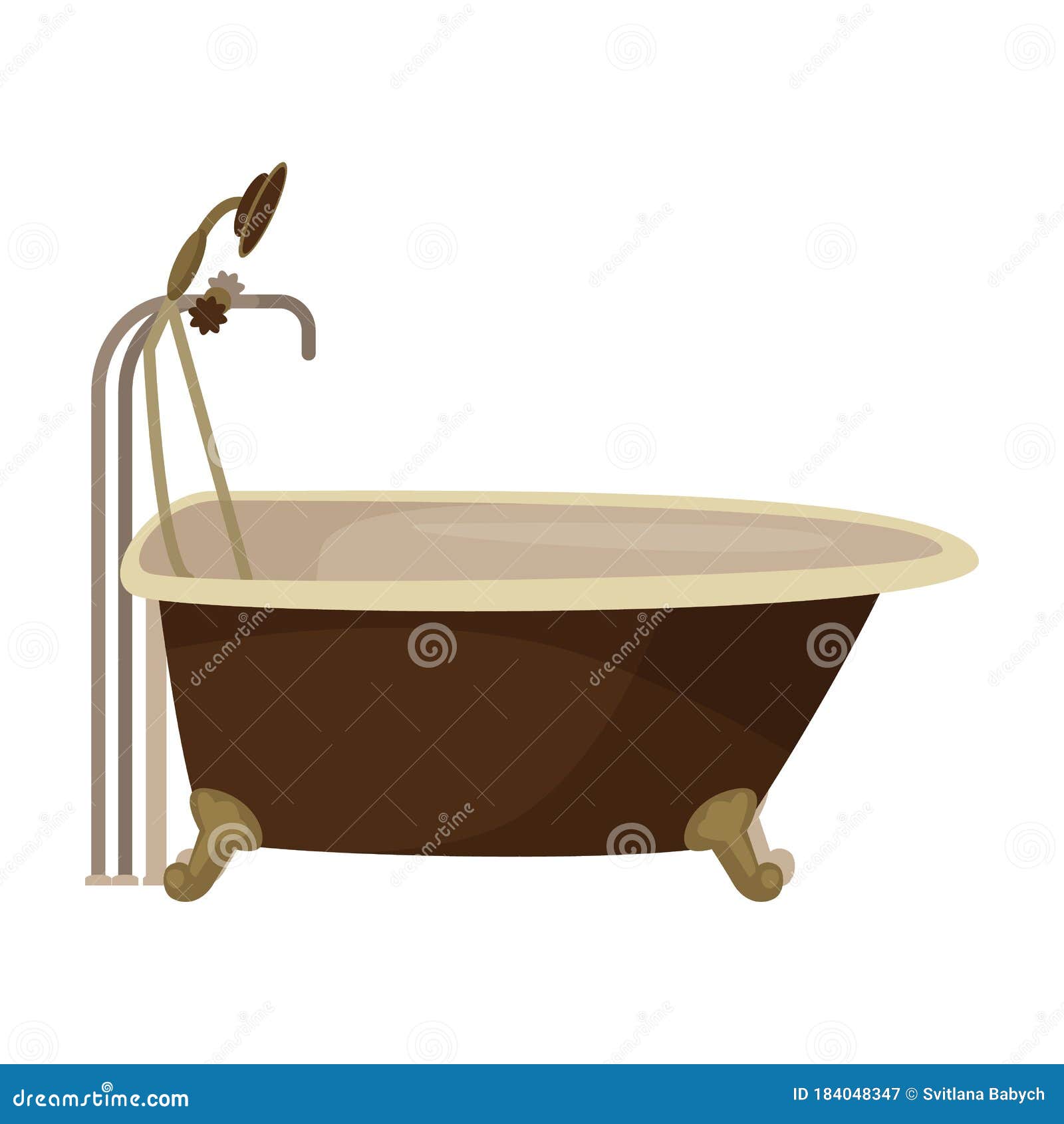 Bath Tub Vector Icon.Cartoon Vector Icon Isolated on White Background ...
