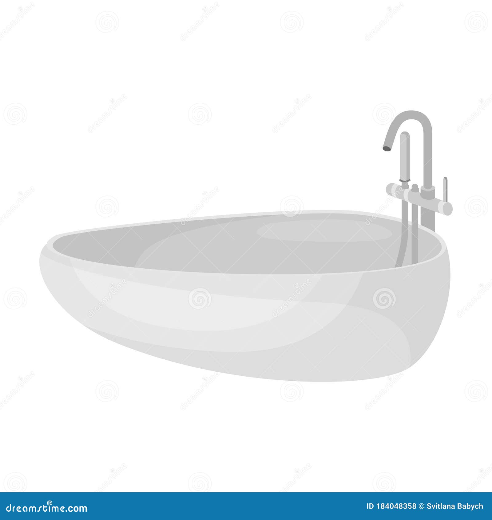 Bath Tub Vector Icon.Cartoon Vector Icon Isolated on White Background ...