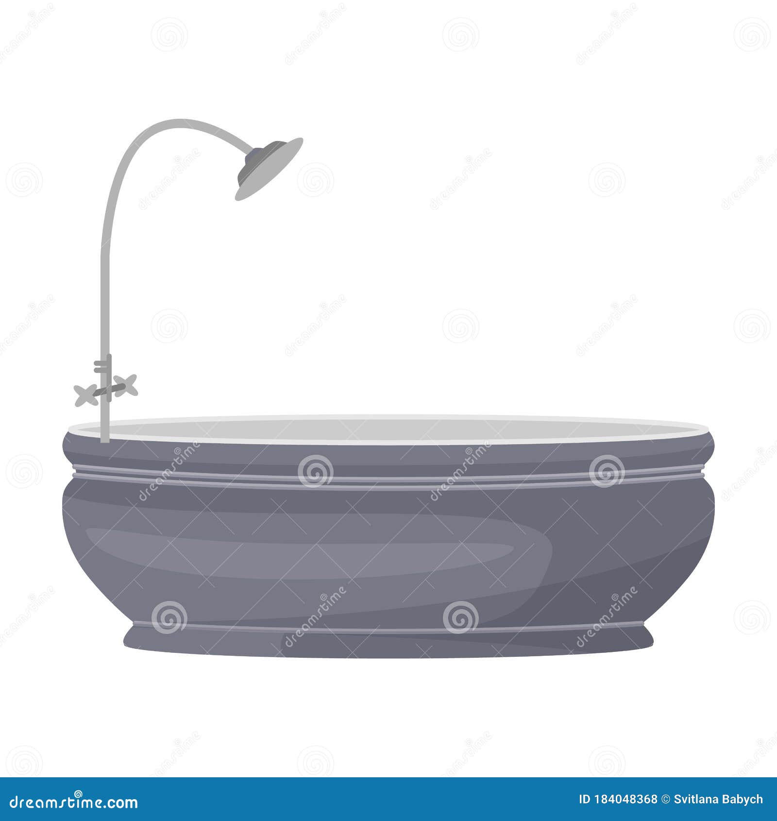 Bath Tub Vector Icon.Cartoon Vector Icon Isolated on White Background ...