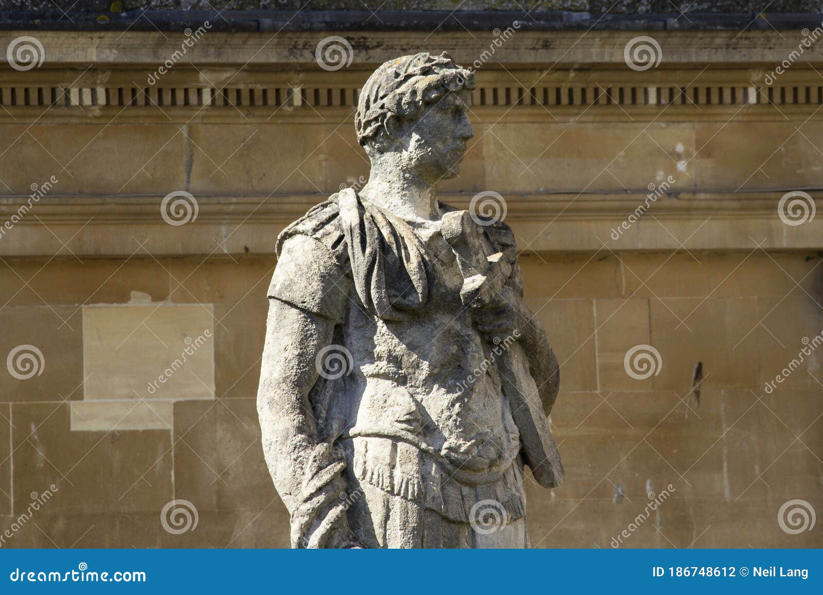 BATH, UK - APRIL 10, 2019. Statue at the Roman Baths Where Construction ...