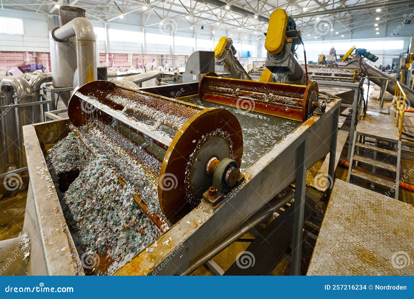 Bath for Washing Shredded Plastic Stock Photo - Image of reprocess ...