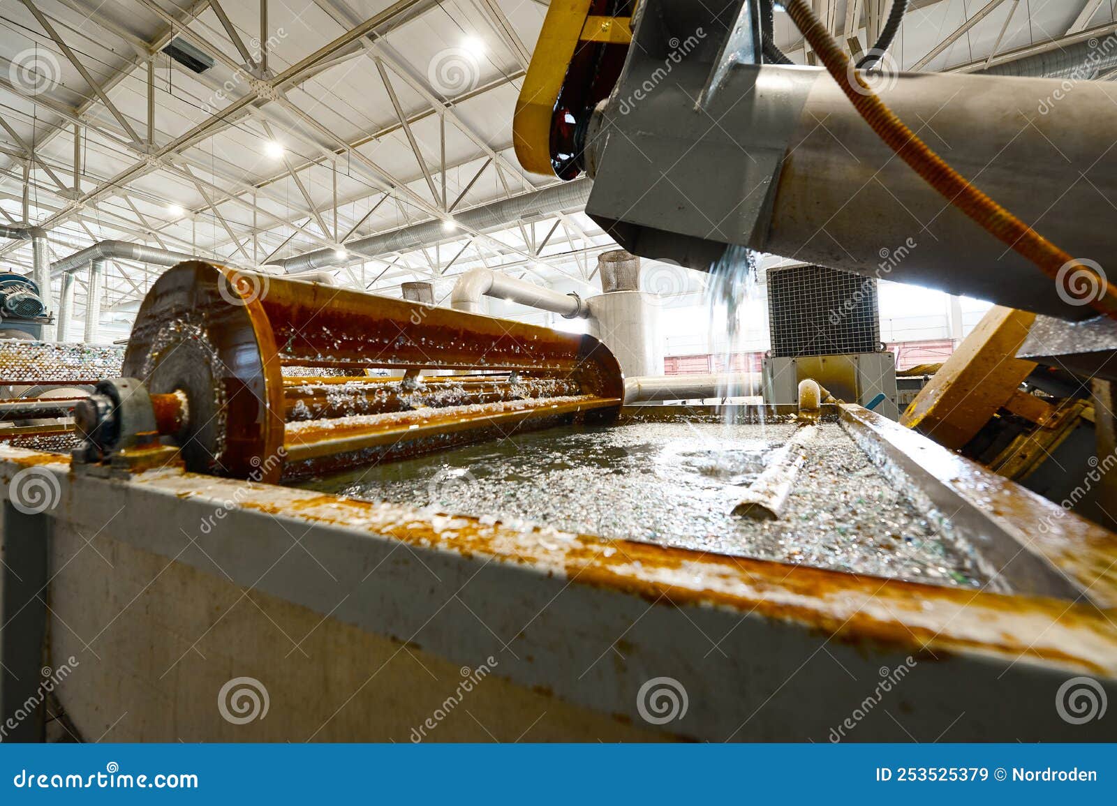 Bath for Washing Shredded Plastic Stock Image - Image of industry ...
