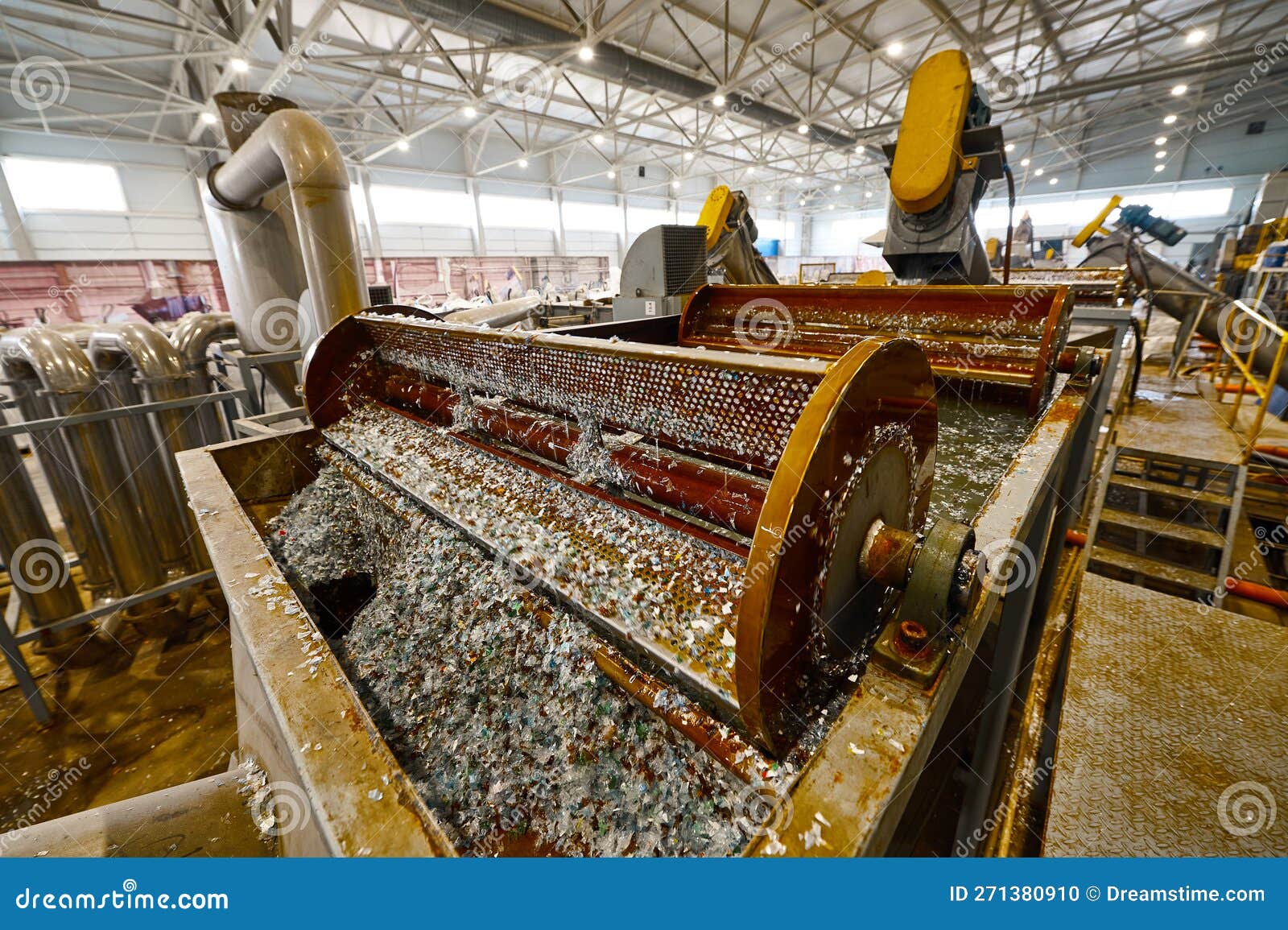 Bath for Washing Shredded Plastic Stock Photo - Image of litter ...