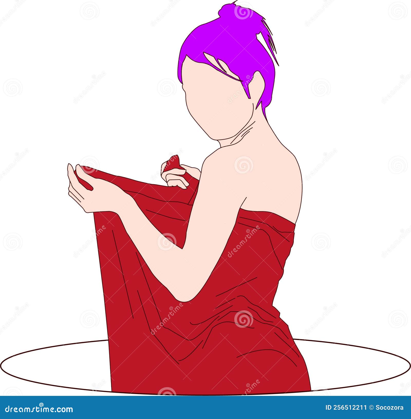 Bath Woman Flat Vector Illustration Stock Vector - Illustration of ...
