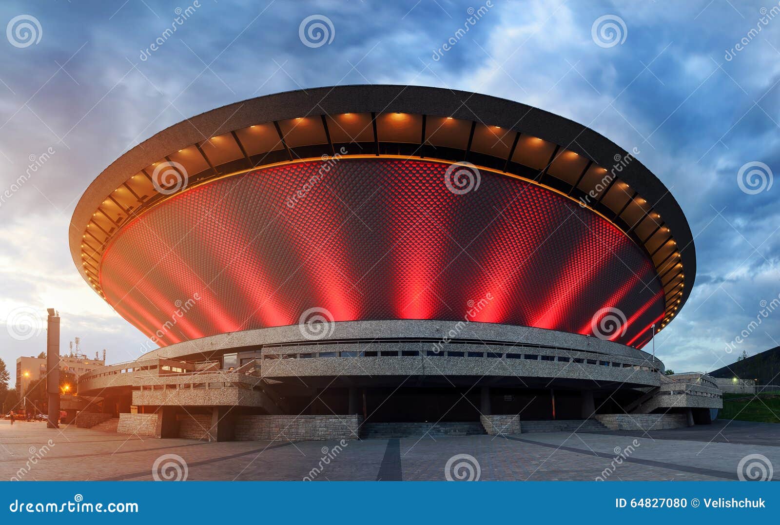 Bathed in the Rays of the Evening Light Spodek in Katowice Stock Photo ...
