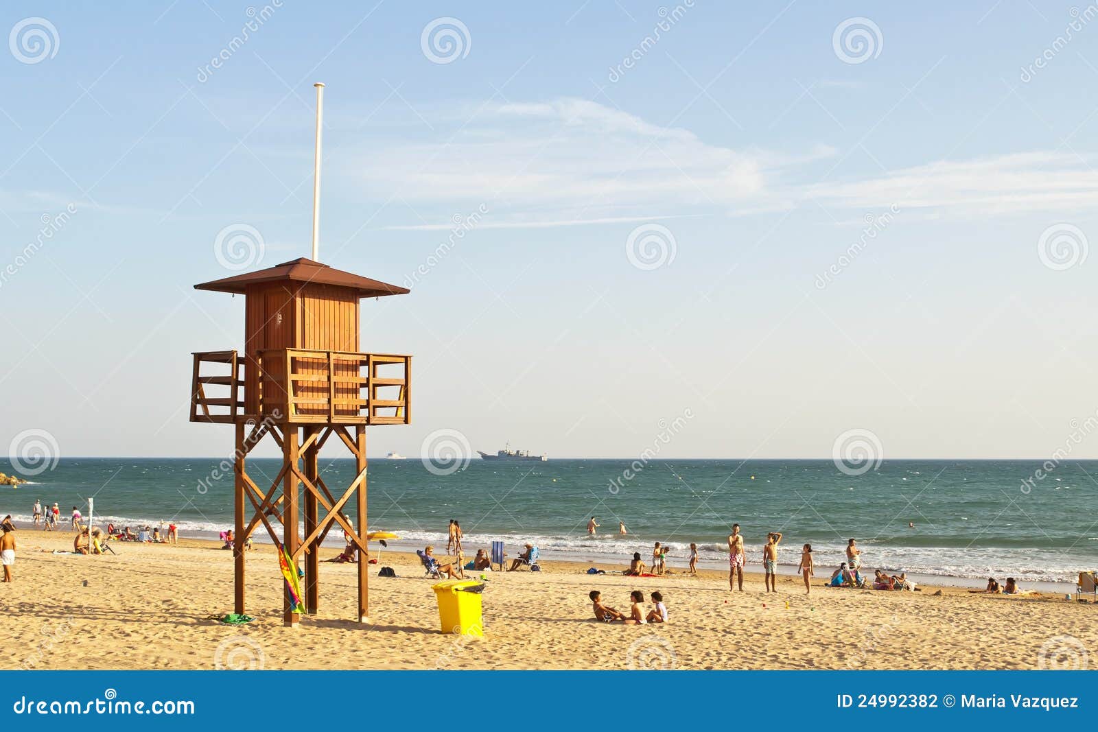 Bathers on the Beach in Rota, Spain Editorial Photography - Image of ...