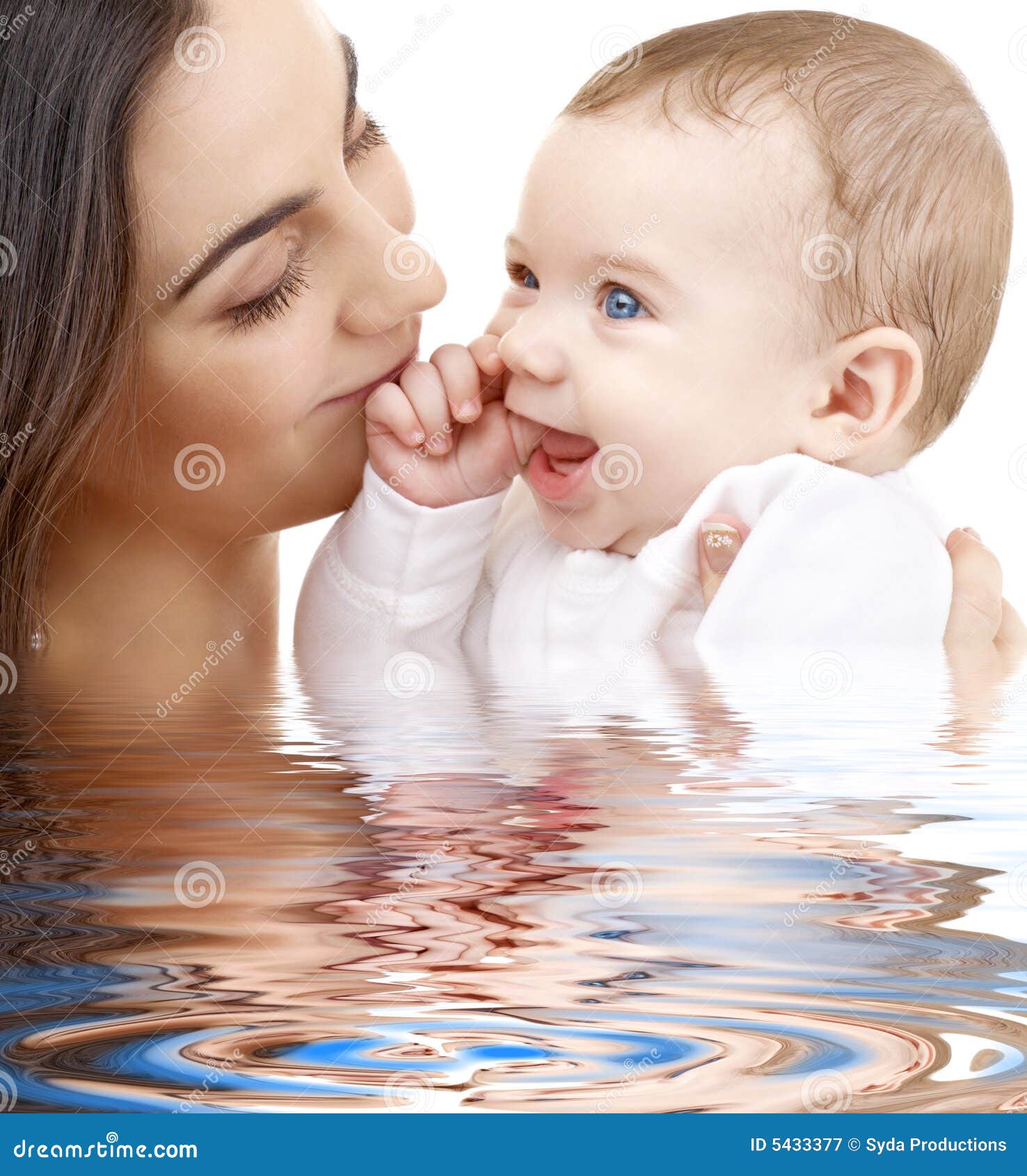 Bathing Baby in Mother Hands Stock Image - Image of holding, baby: 5433377
