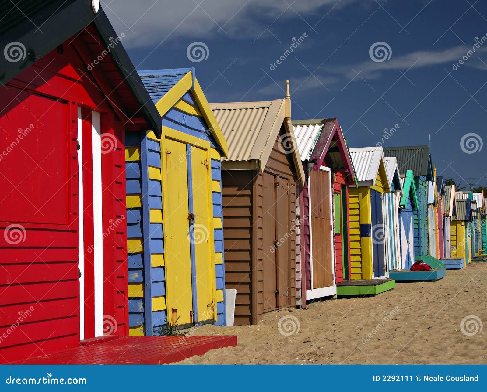 Bathing Boxes stock image. Image of summer, boatshed, colourful - 2292111