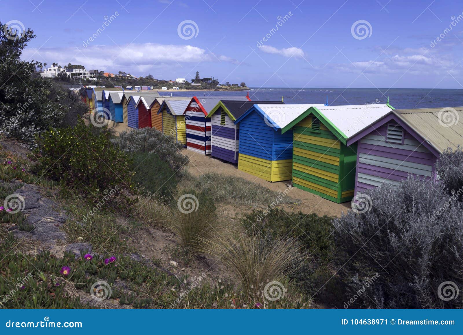 Bathing Boxes at Brighton Beach Stock Image - Image of lifestyle ...