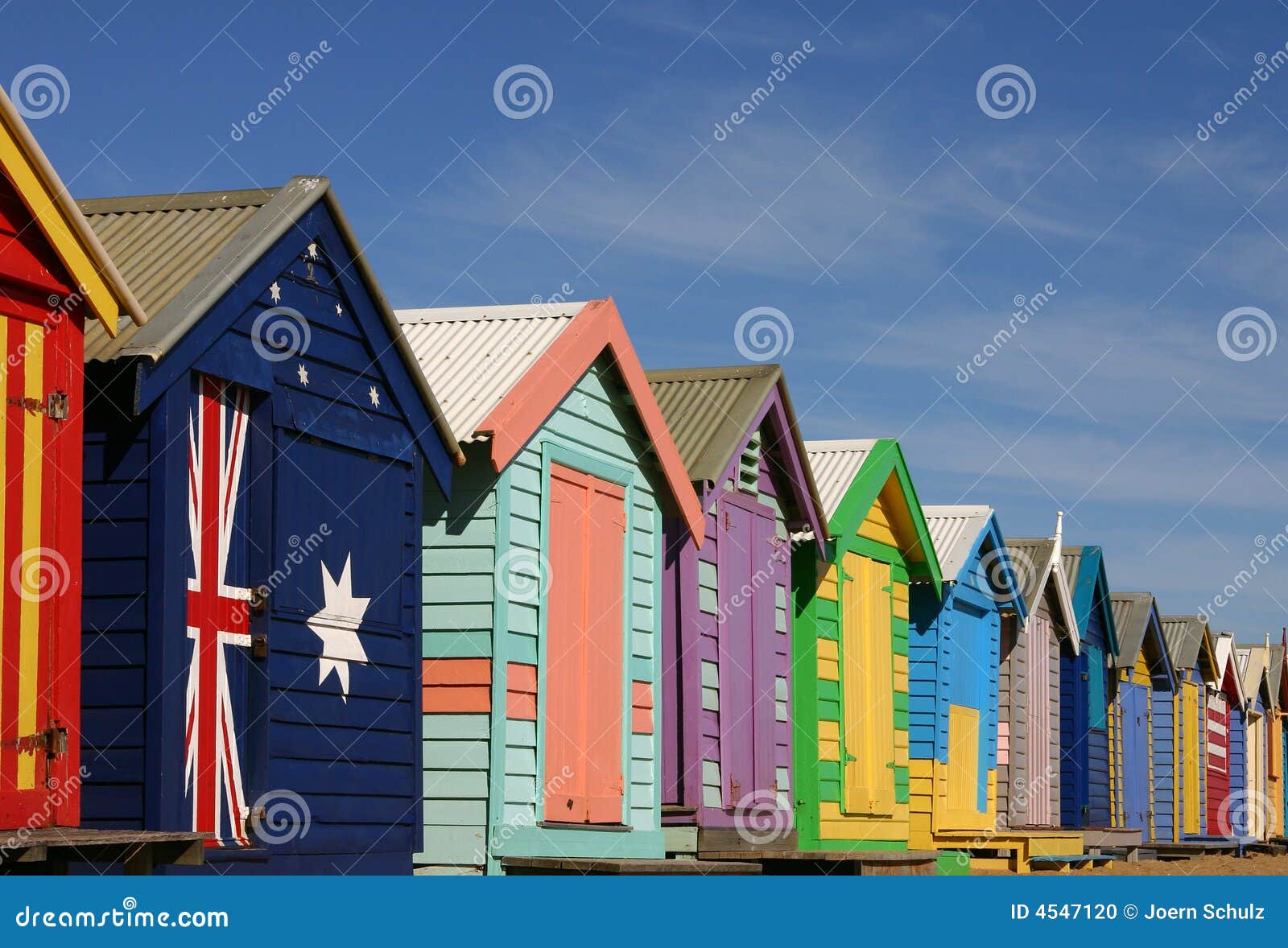 Bathing boxes in Melbourne stock photo. Image of beach - 4547120