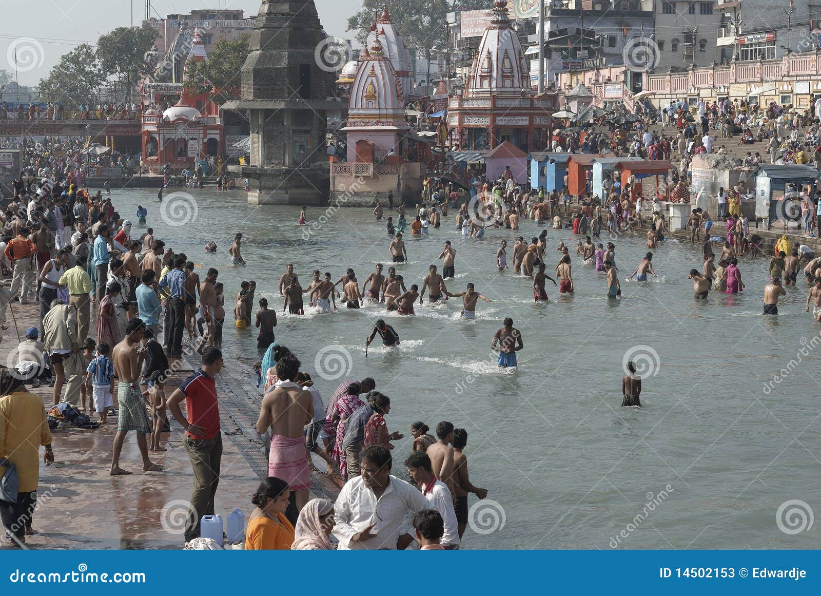 Bathing in Haridwar 4 editorial stock photo. Image of hinduism - 14502153