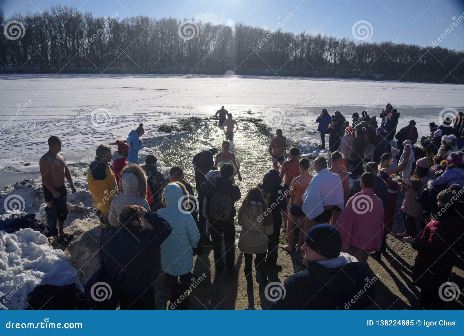 Bathing in the Hole for Baptism, Ukraine, Chernigov. January Editorial ...