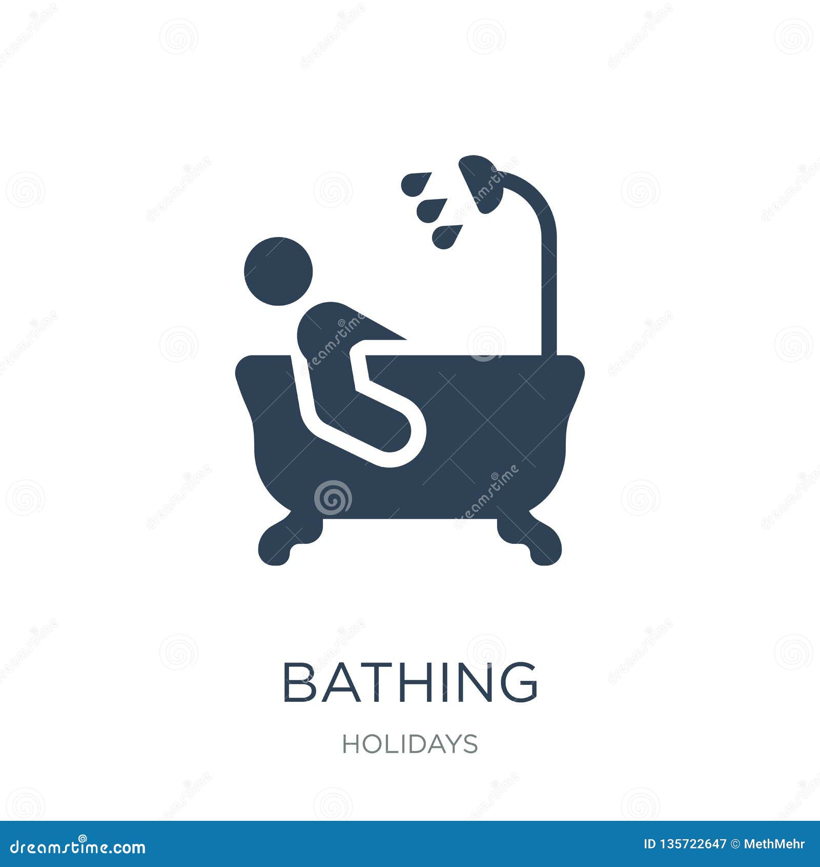 Bathing Icon In Trendy Design Style Bathing Icon Isolated On White