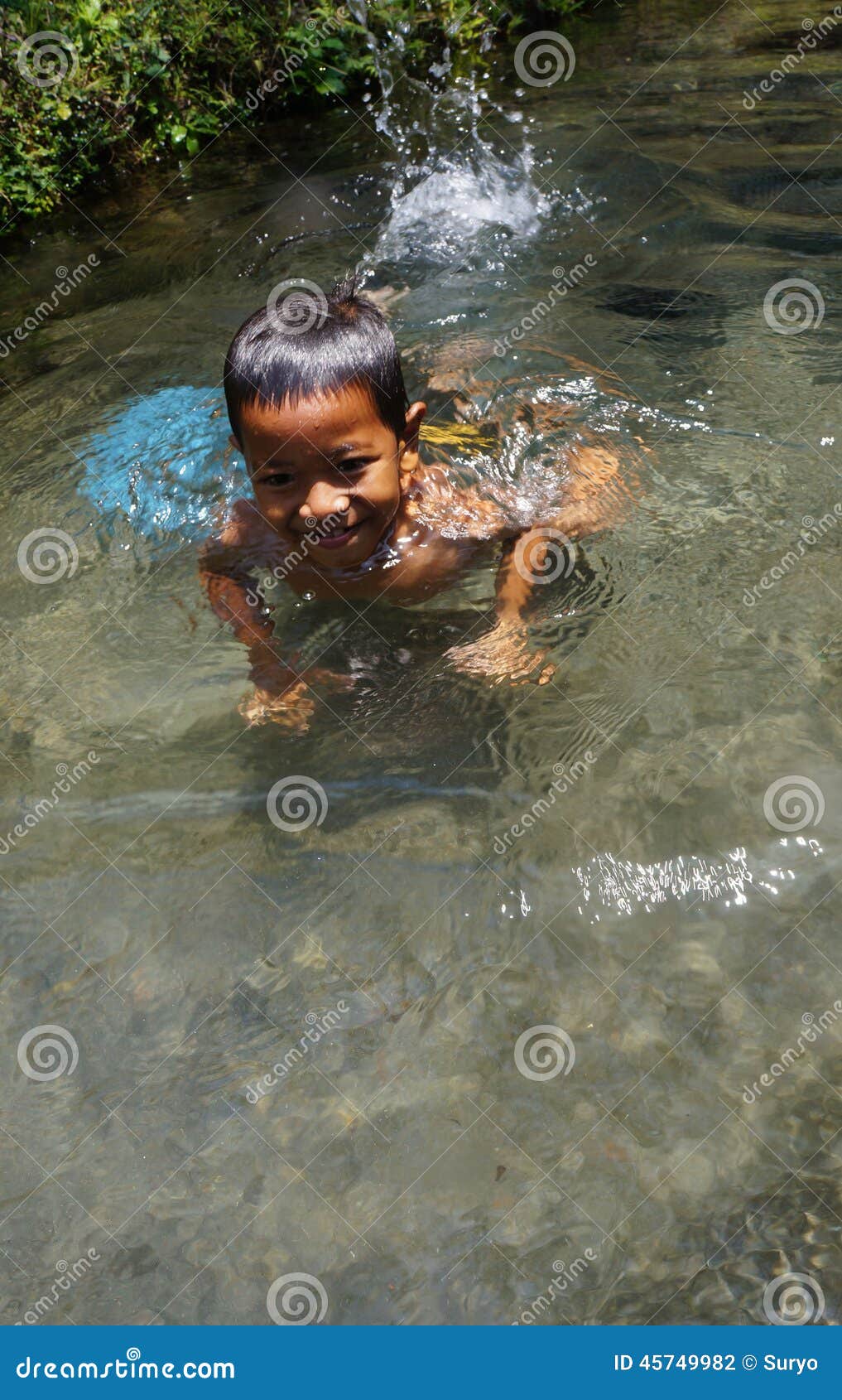 Children Bathing In River