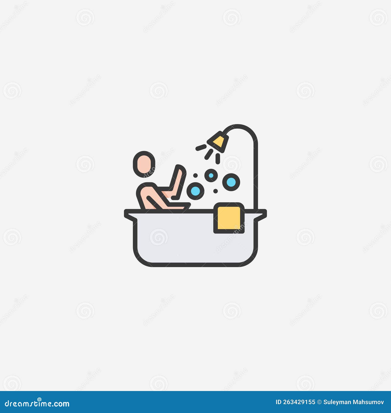 Bathing Vector Icon Sign Symbol Stock Vector - Illustration of drawing ...