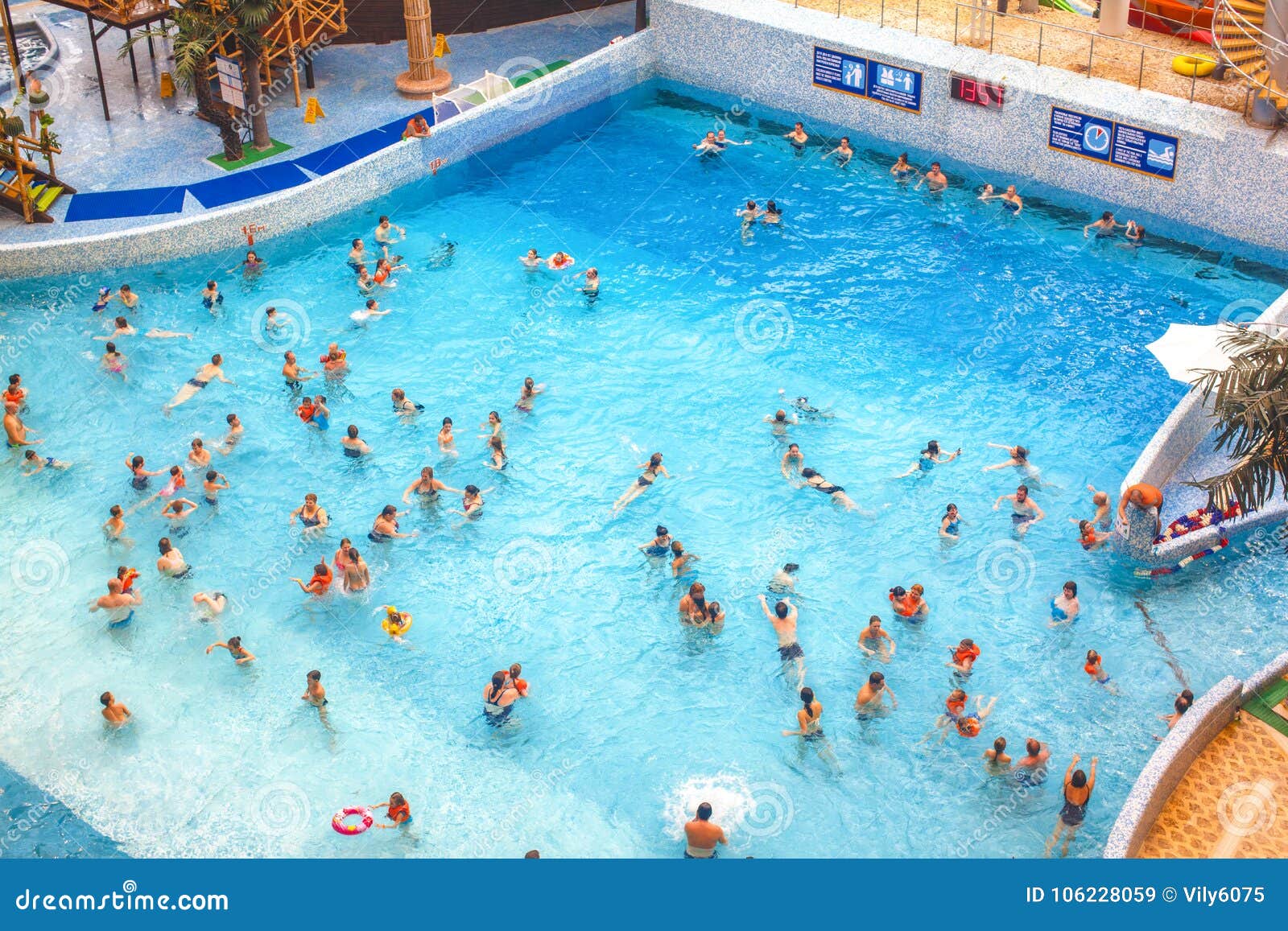 Bathing Visitors To the Water Park Editorial Stock Image - Image of ...