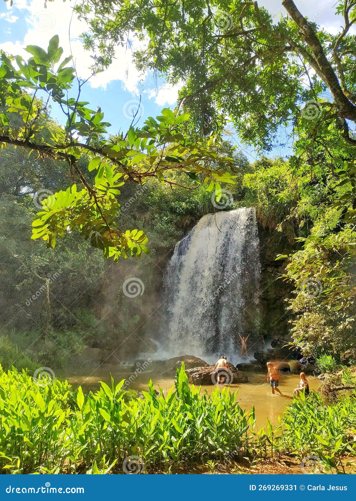 Bathing in a Waterfall on a Hot Summer Day is Refreshing and Fun, As ...